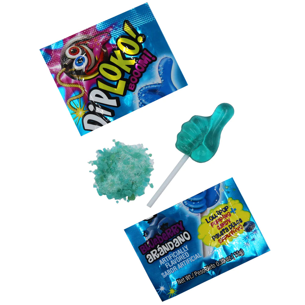 Dip Loko Popping Candy Lollipop Blueberry – Gummi Boutique