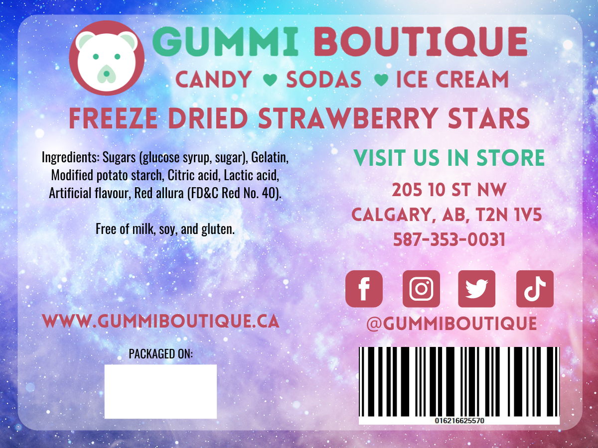 Freeze Dried Strawberry Stars (35g) – Gummi Boutique