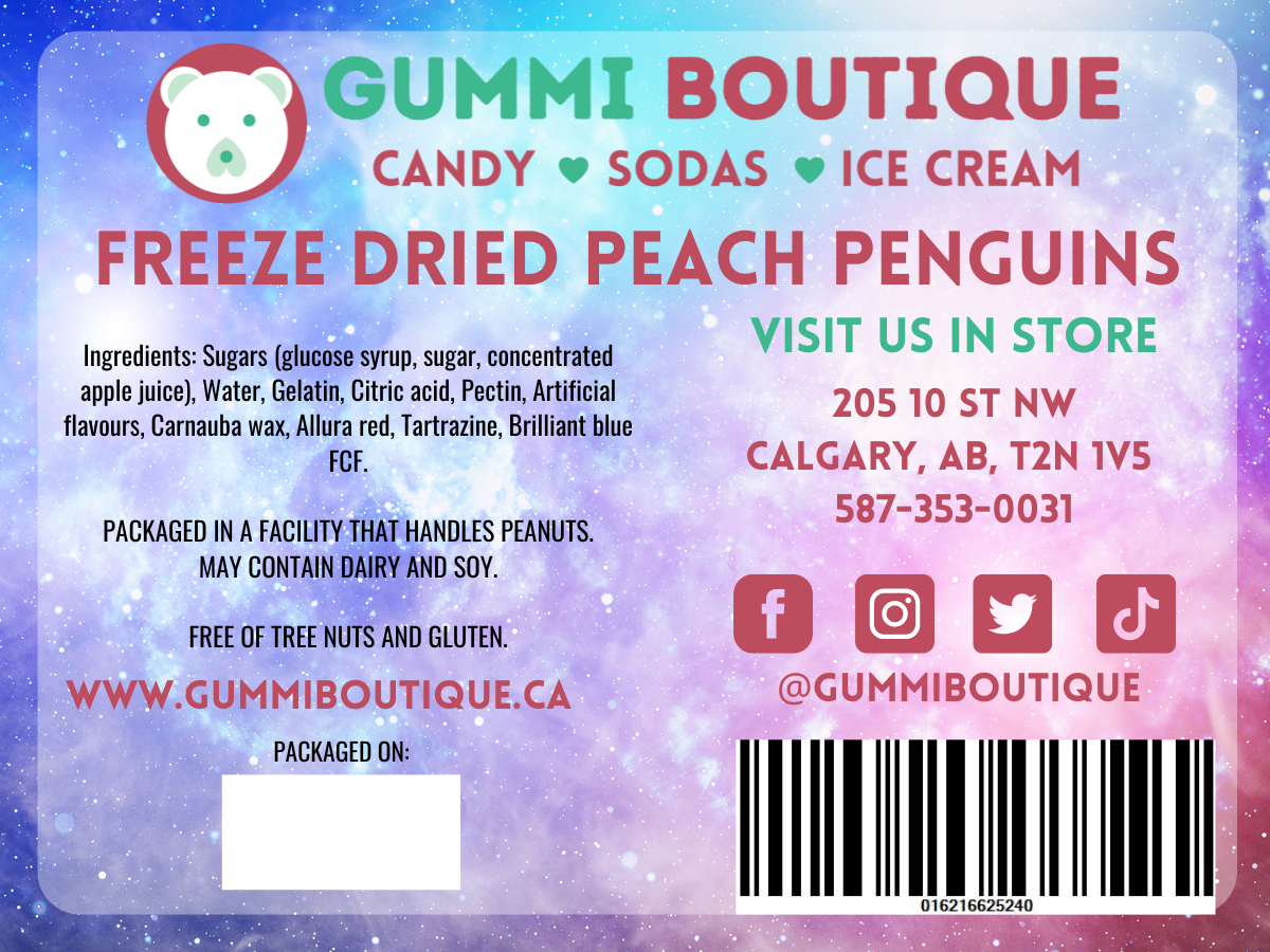 Freeze Dried Peach Penguins (30g) – Gummi Boutique
